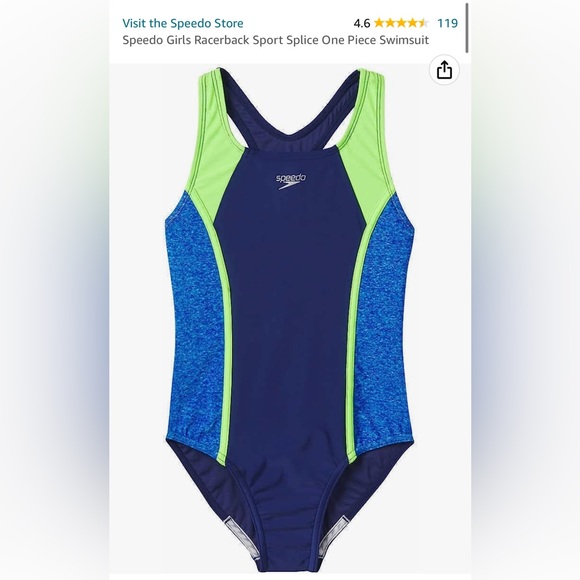 Speedo | Swim | Girls Speedo Brand Racerback Sport One Piece Bathing ...